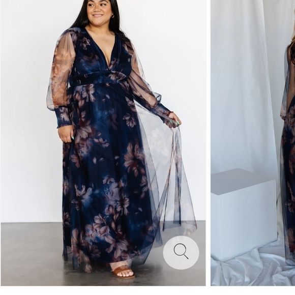 Baltic Born | Dresses | Baltic Born Midnight Blue Floral Maxi Dress ...